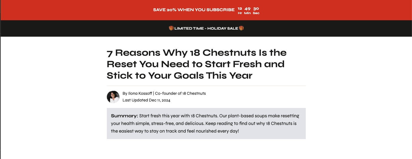 18 Chestnuts - Subscribe